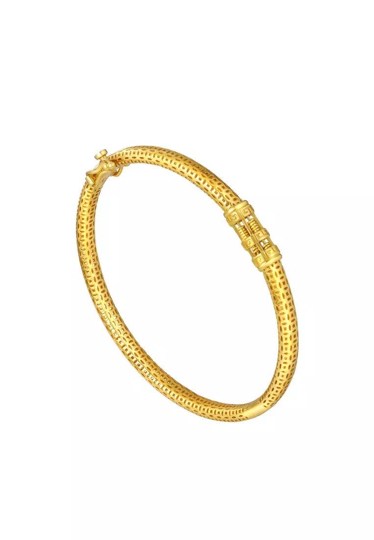 Buy TOMEI TOMEI Auspicious Pattern Abacus Bangle, Yellow Gold 916 2025 ...