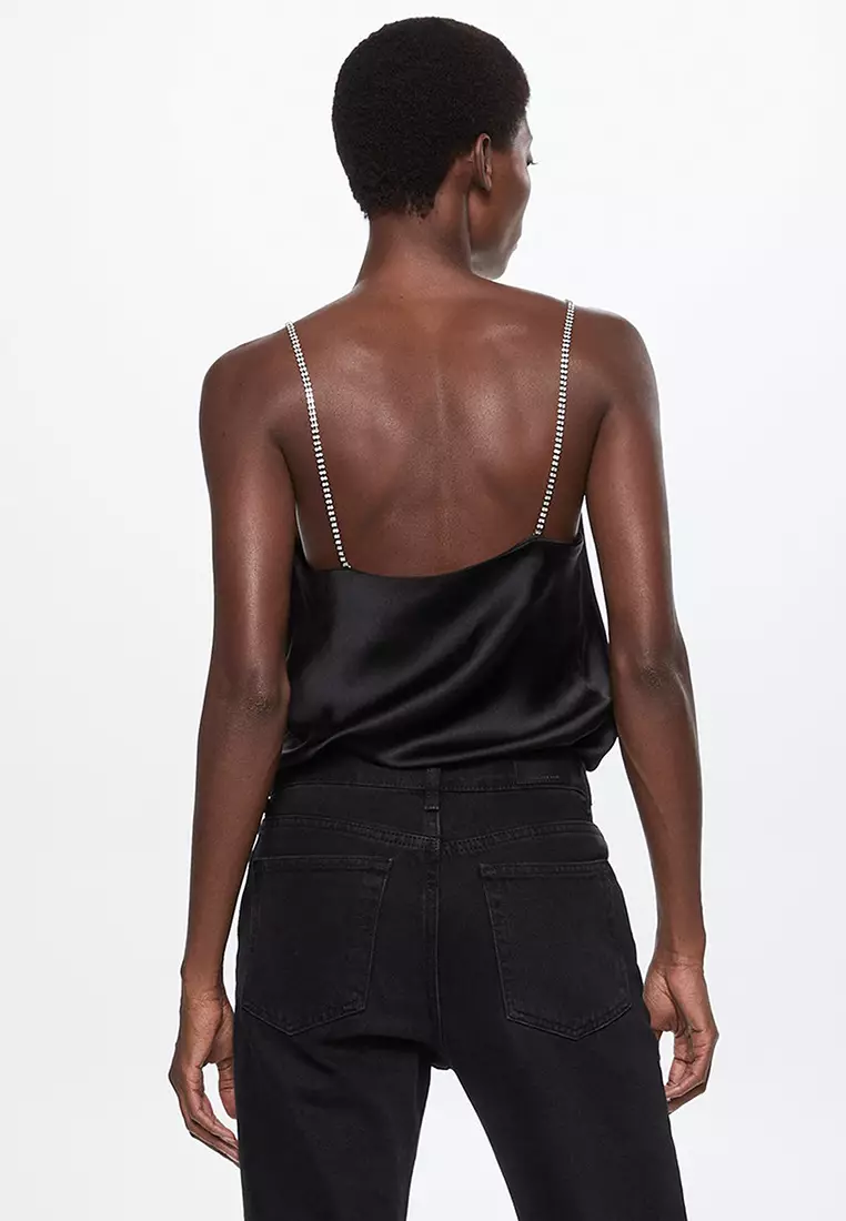 Buy Mango Cami Top With Jewel Straps 2025 Online | ZALORA Philippines