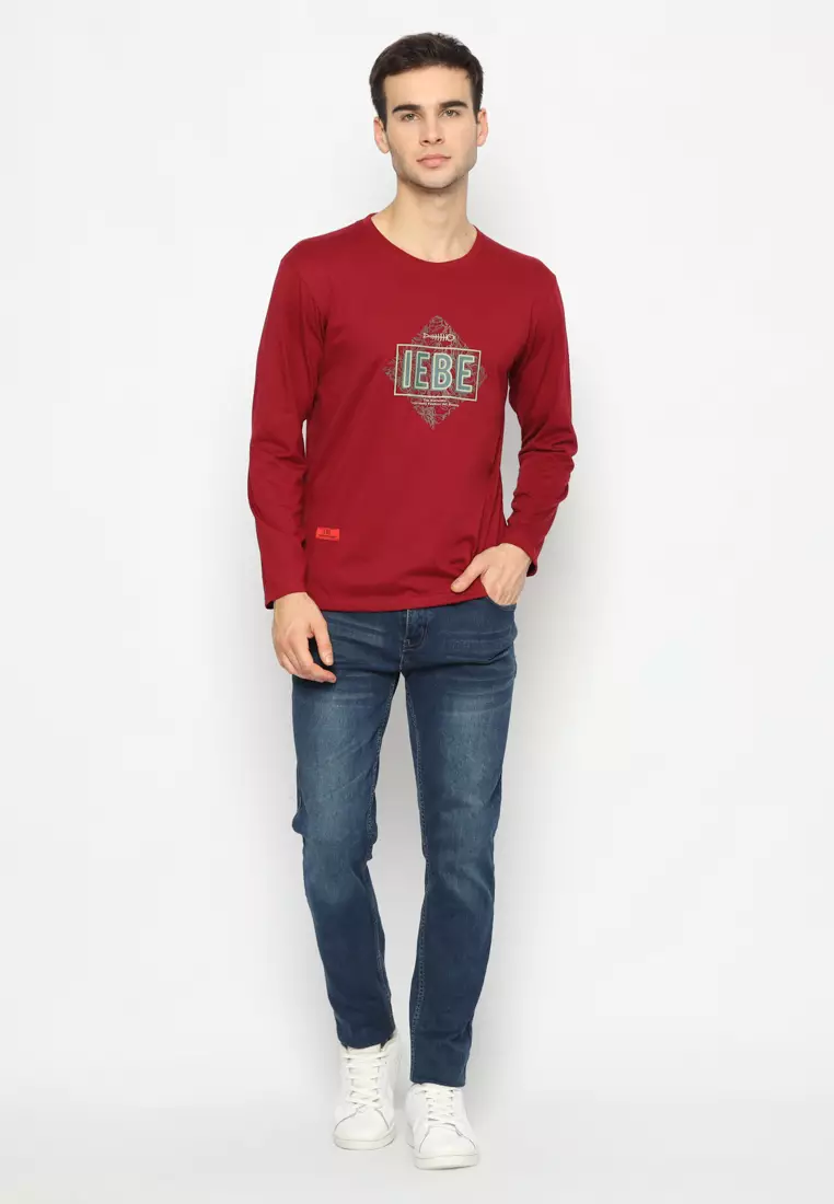 Jual IEBE Kaos Premium IEBE Grafis Lengan Panjang K1HL6003MRN Original ...
