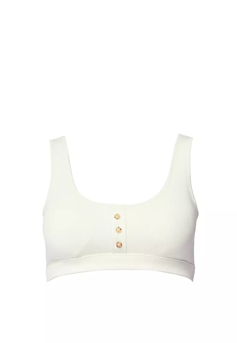 Jual COLORBOX Ribbed Button-Front Bralette Original 2024 | ZALORA ...