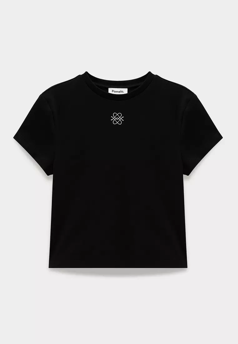 Pomelo Logo Baby Tee - Black 2025 | Buy Pomelo Online | ZALORA Hong Kong