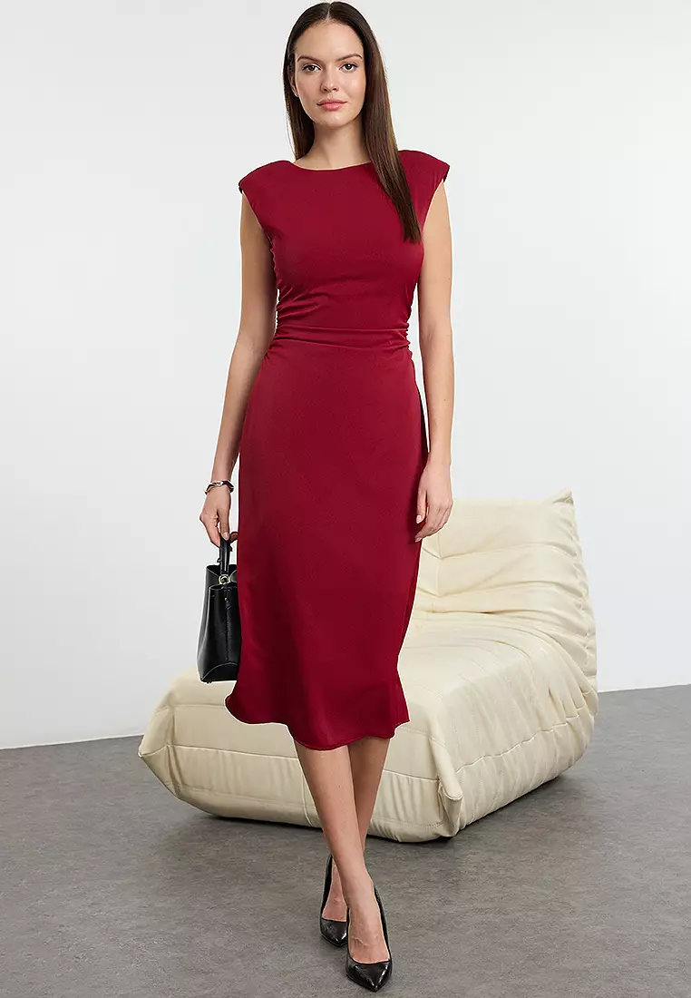 Buy Trendyol Straight Fit Midi Dress Online | ZALORA Malaysia