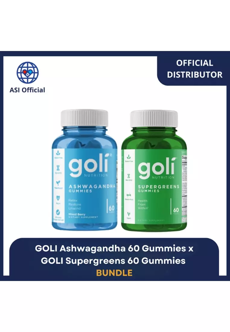 Buy Goli Nutrition Goli 2 Pack Ashwagandha and Supergreens, 60 Gummies ...
