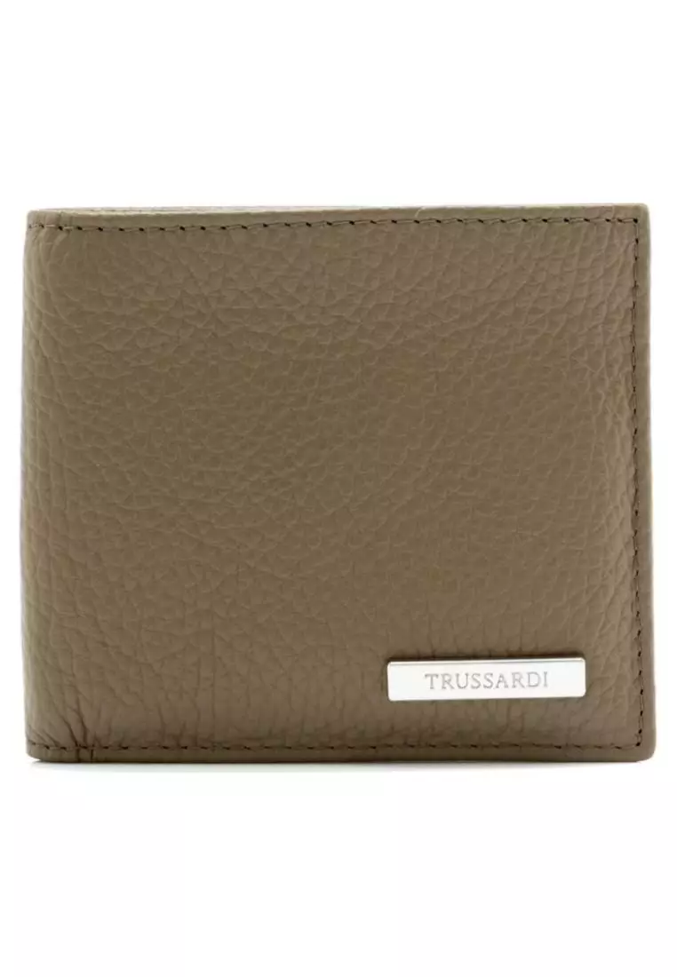 Buy Trussardi Trussardi Bifold Leather Wallet (Taupe) Online | ZALORA ...