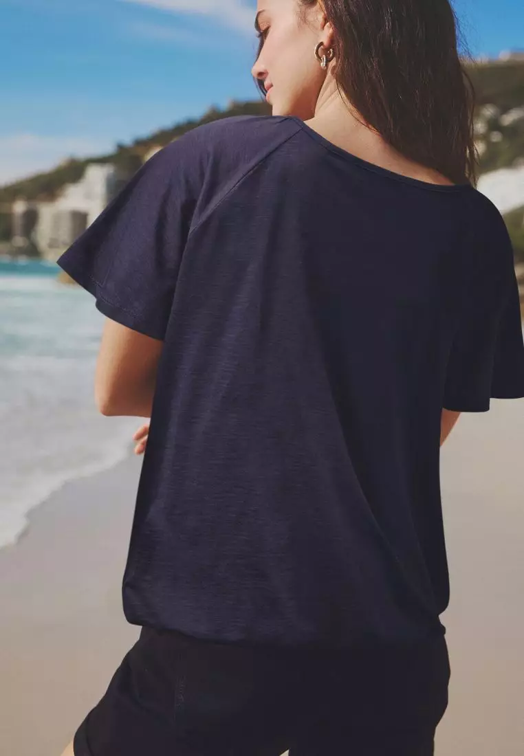 Buy NEXT Short Sleeve Crochet Bubblehem Top 2025 Online | ZALORA