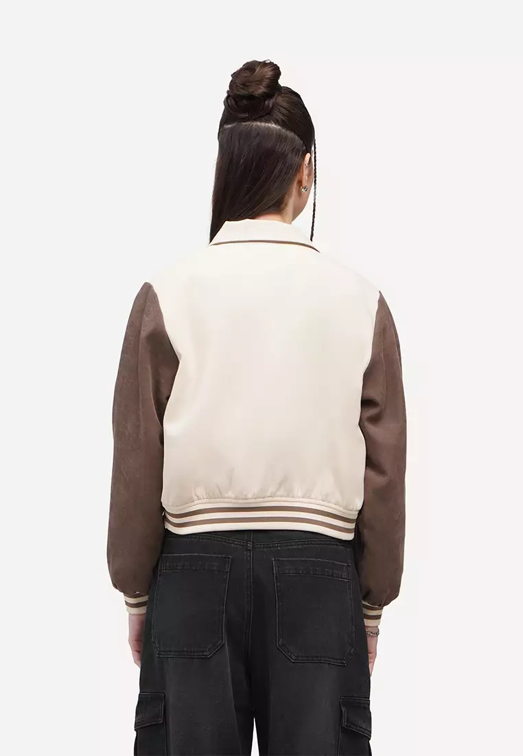 Buy OXGN Collared Color Block Bomber Jacket 2025 Online | ZALORA
