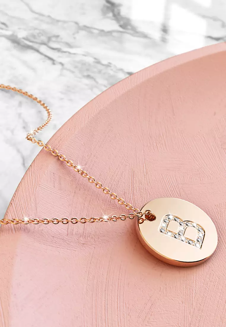 Buy Bullion Gold Initials Fabulous Alphabet Letter Necklace Rose Gold ...