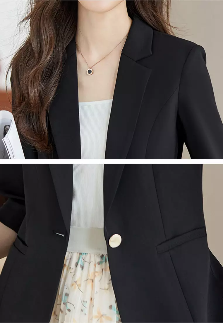 Buy Solace 3/4 Sleeves Thin Suit Blazer 2026 Online | ZALORA