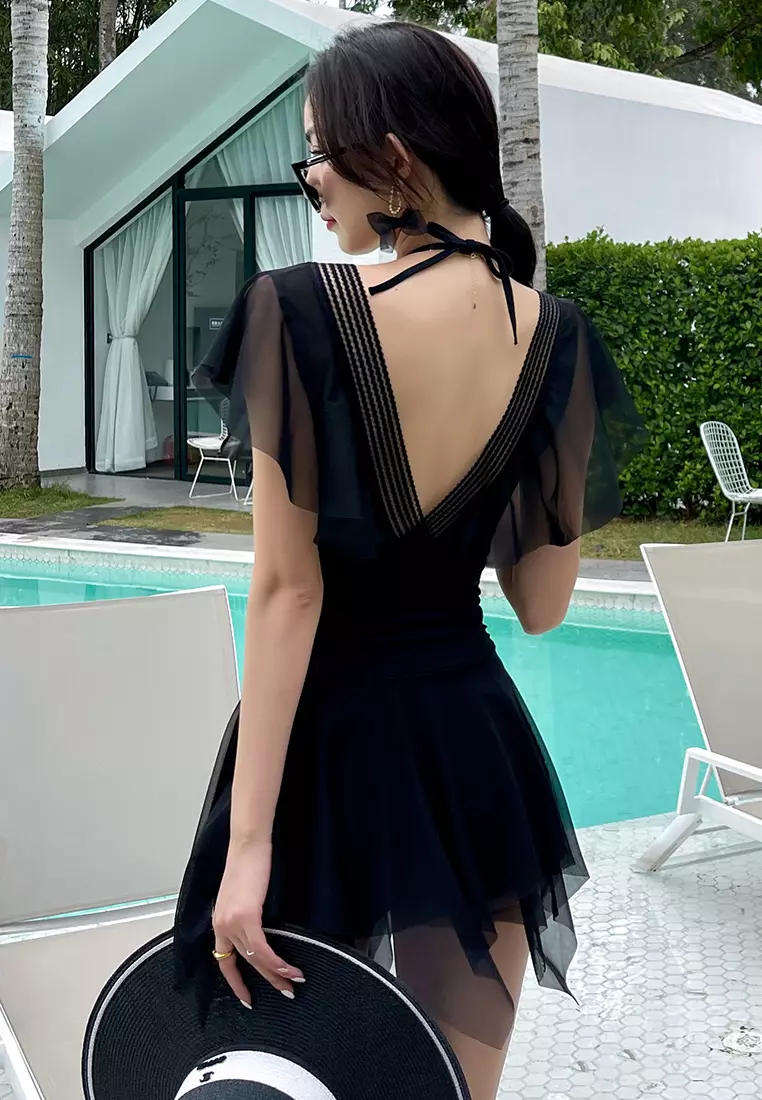 Buy Zitique Sexy Tulle Backless One Piece Swimsuit 2024 Online Zalora
