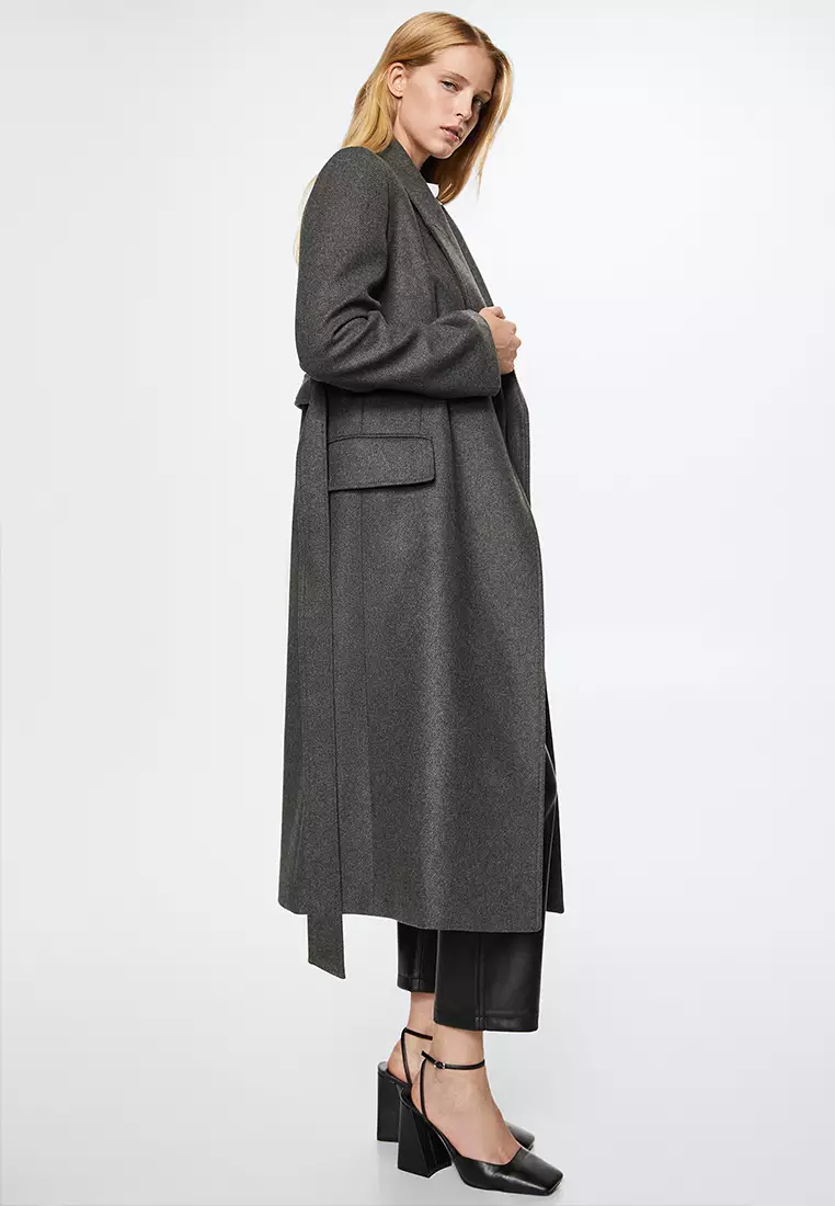 Buy Mango Long Lapel Coat 2025 Online | ZALORA Philippines