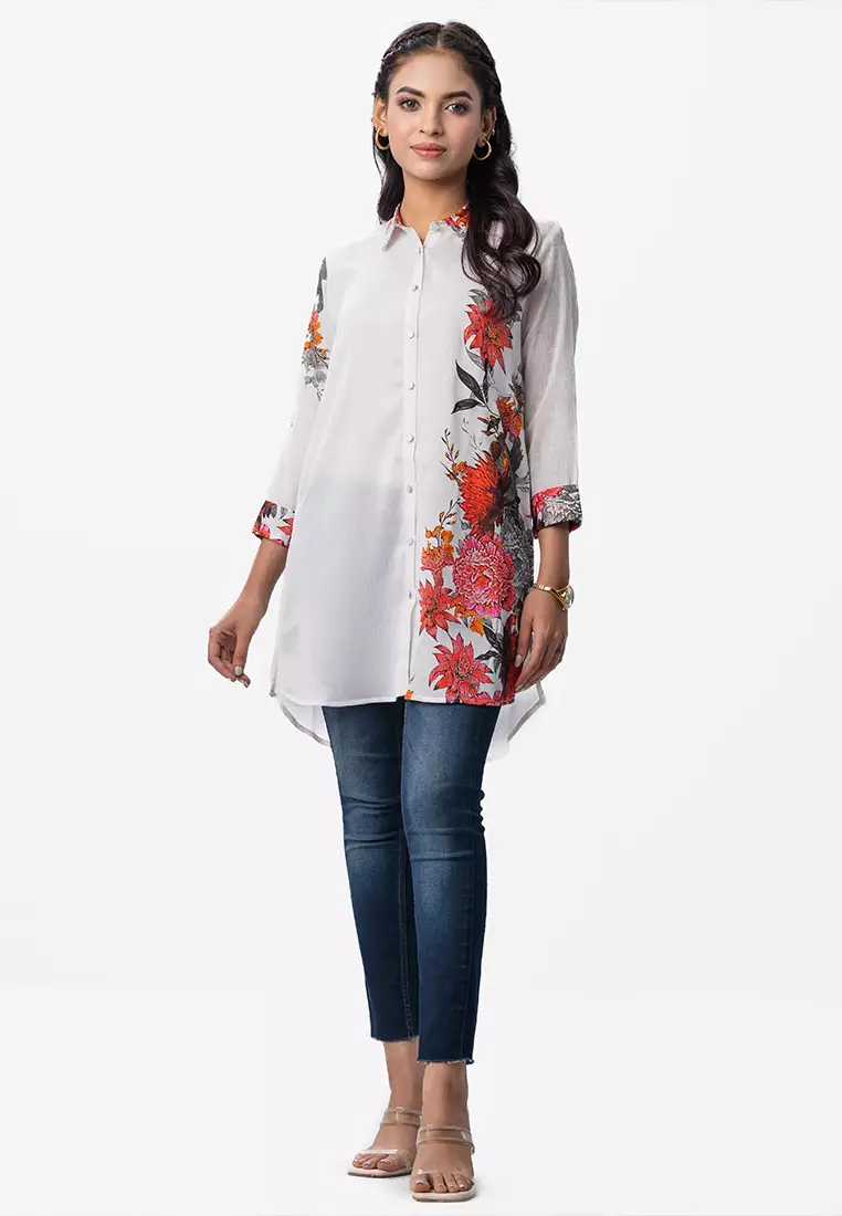 Buy Le Reve Le Reve Hi-Low Panel Shirt Style Tunic By Nargisus Online ...