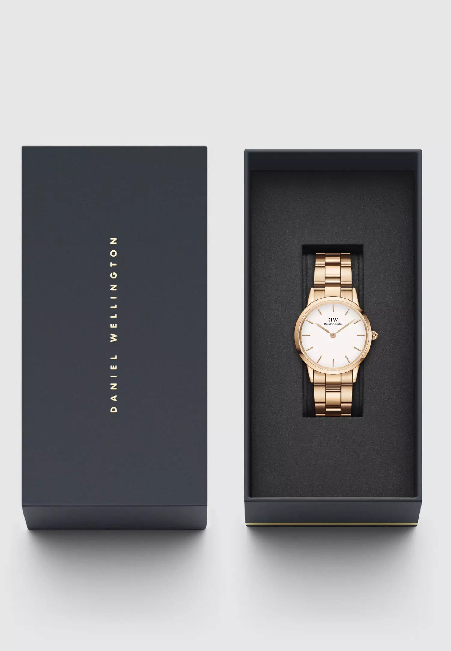 Daniel Wellington Iconic Link 32mm Watch White dial Link strap Rose ...