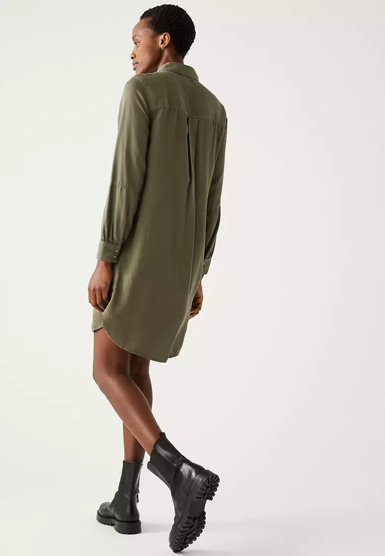 Jual Marks & Spencer Pure Tencel™ Knee Length Shirt Dress Original 2026 | ZALORA Indonesia