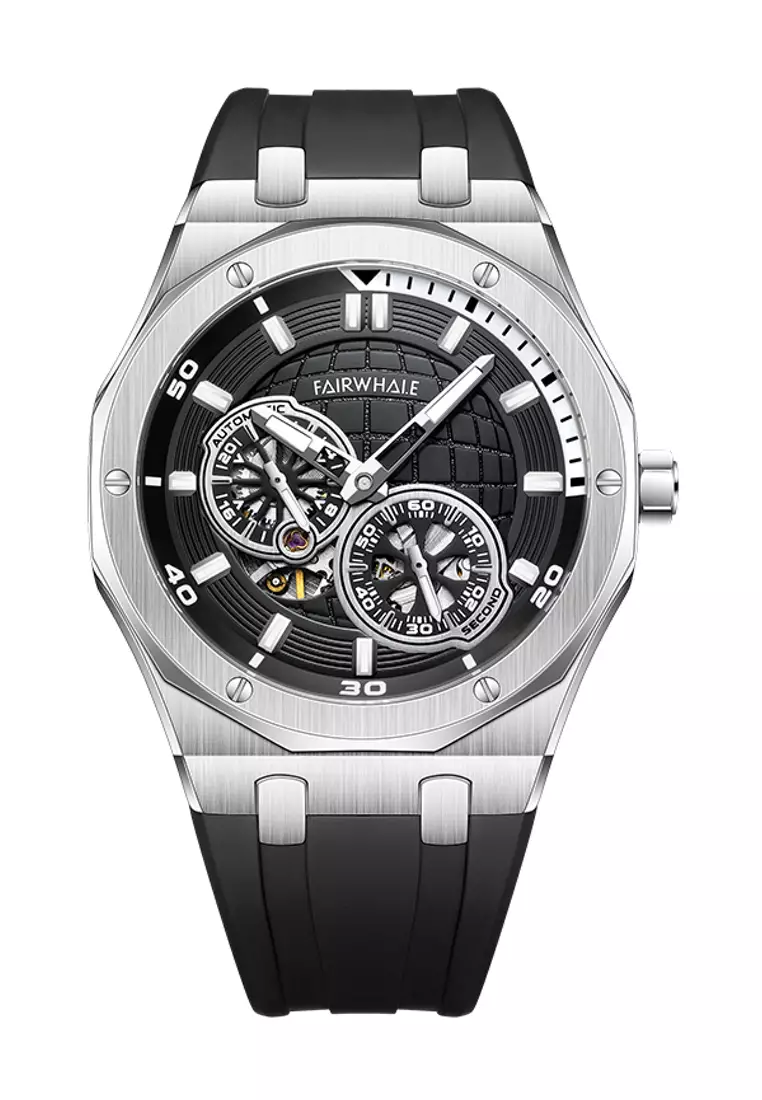 Mark Fairwhale Unisex Automatic Watch, 42mm, Stainless Steel, Rubber ...