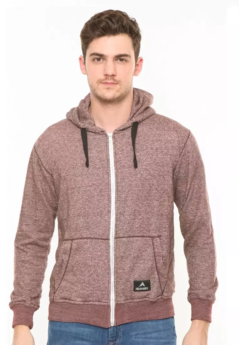 Jual HEMMEH Sweater Hoodie Fleece Merah Tua Hemmeh Original 2025 ...