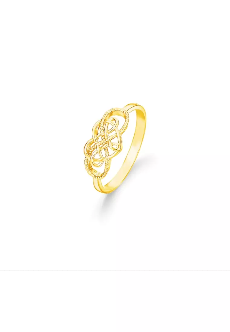 Buy Poh Kong POH KONG 916/22K Yellow Gold Happy Love Ruyi Ring And Pendant Online | ZALORA Malaysia