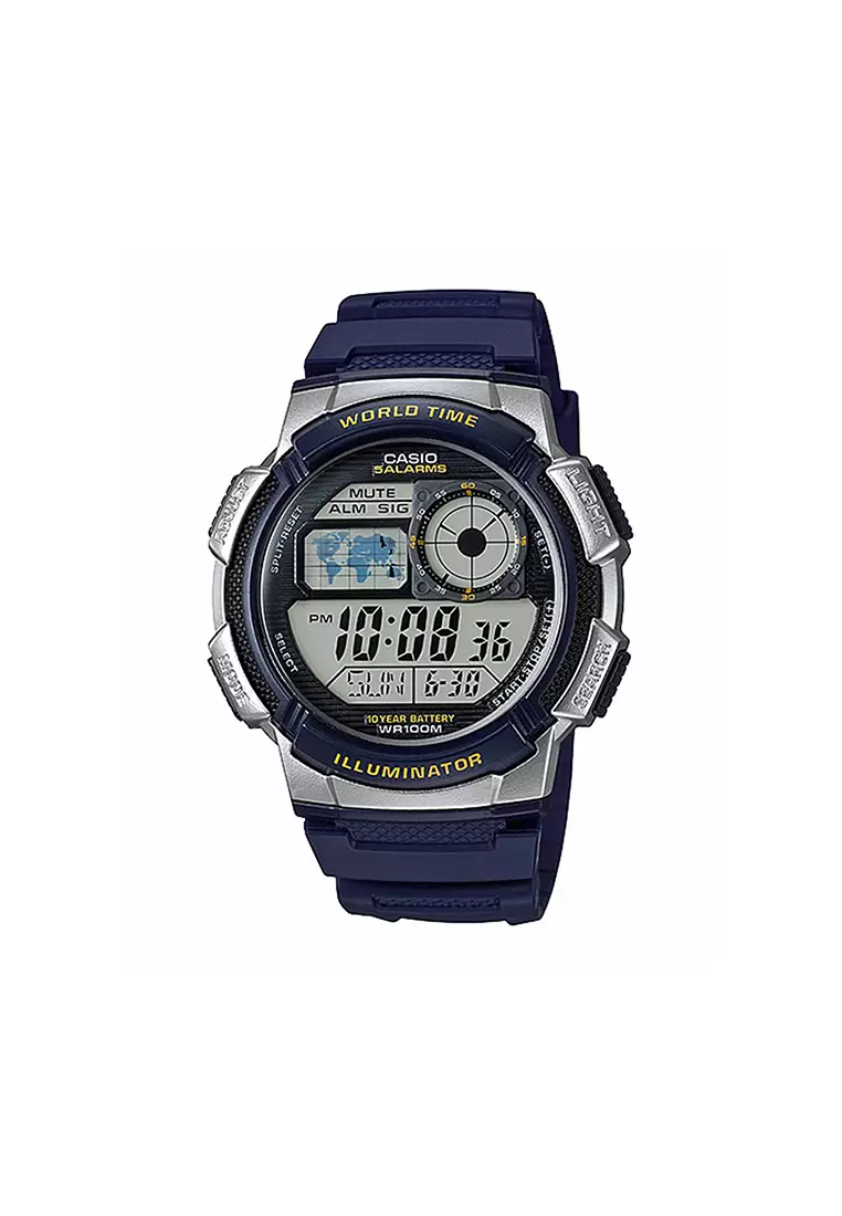 Buy Casio Watches Men's Digital AE-1000W-2AV Black Resin Band Sport Watch Online | ZALORA Malaysia