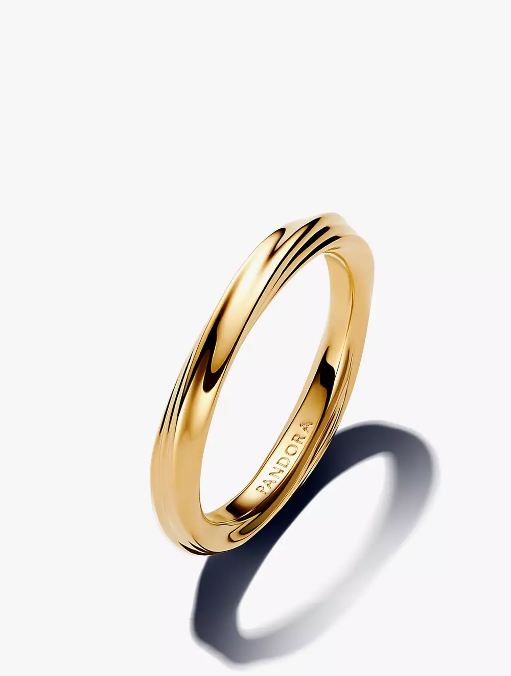 Jual PANDORA Texture twisted 14k gold-plated ring Original 2026 ...