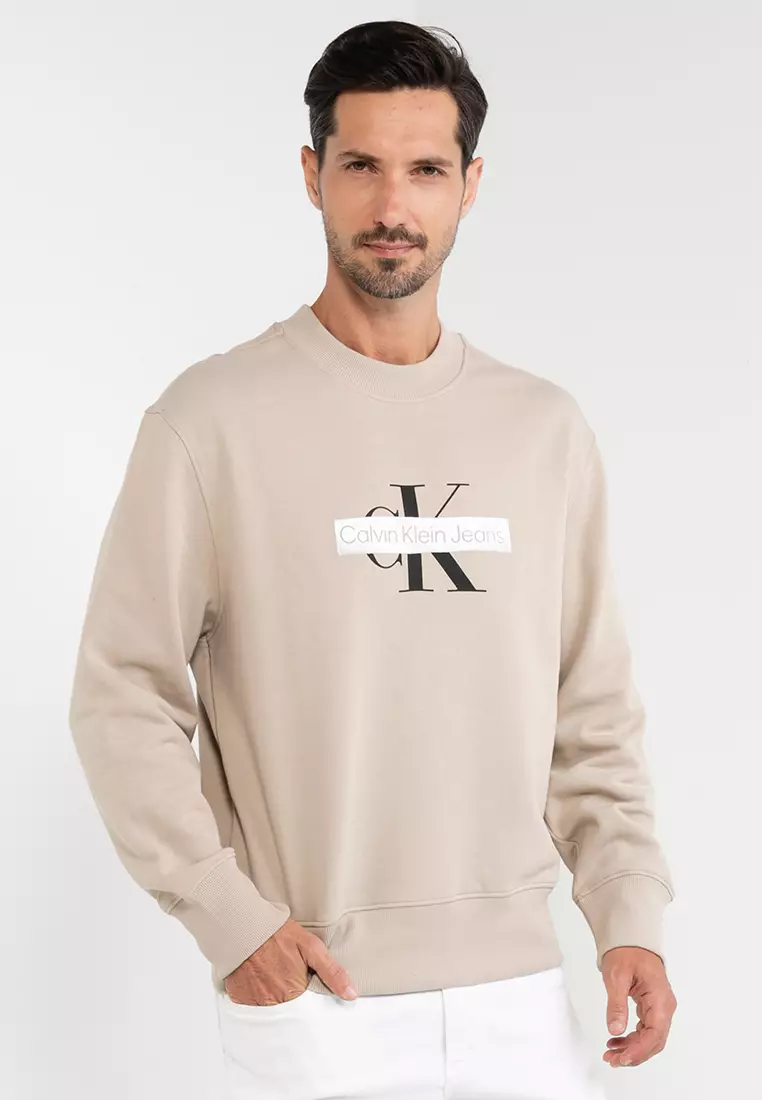 Buy Calvin Klein Monologo Stencil Crew Neck Sweatshirt Calvin Klein