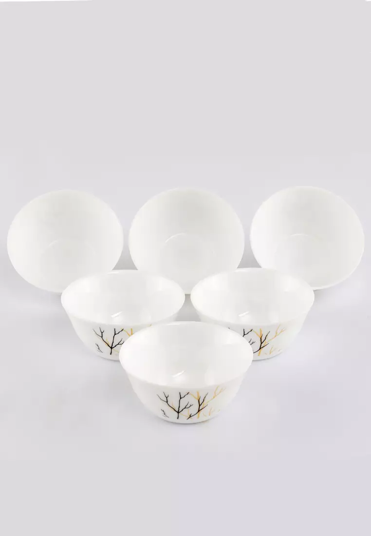 Buy La Opala La Opala 6 Pcs Ivory Series Opalware Cereal Bowl / Opal Glass Soup Bowl - Golden ...