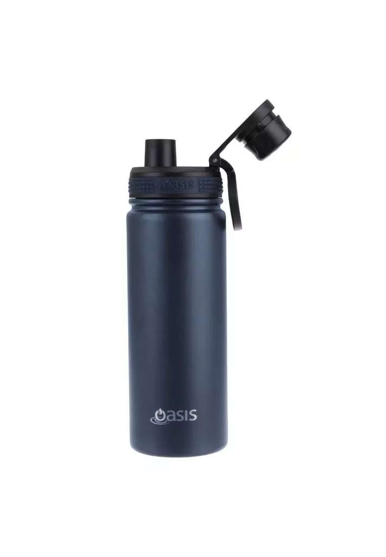 Buy Oasis Oasis Stainless Steel Insulated Sports Water Bottle with Screw Cap 550ML - Navy Online ...