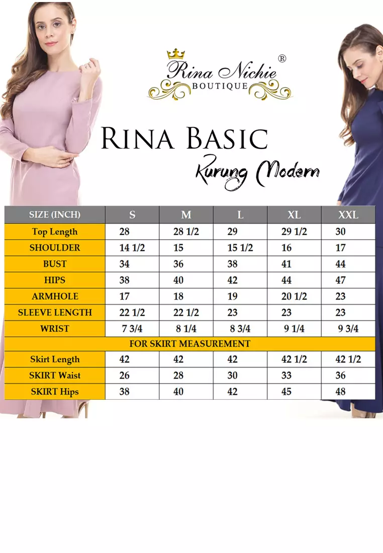 Buy Rina Nichie Basic Rina Kurung in Baby Blue Online | ZALORA Malaysia
