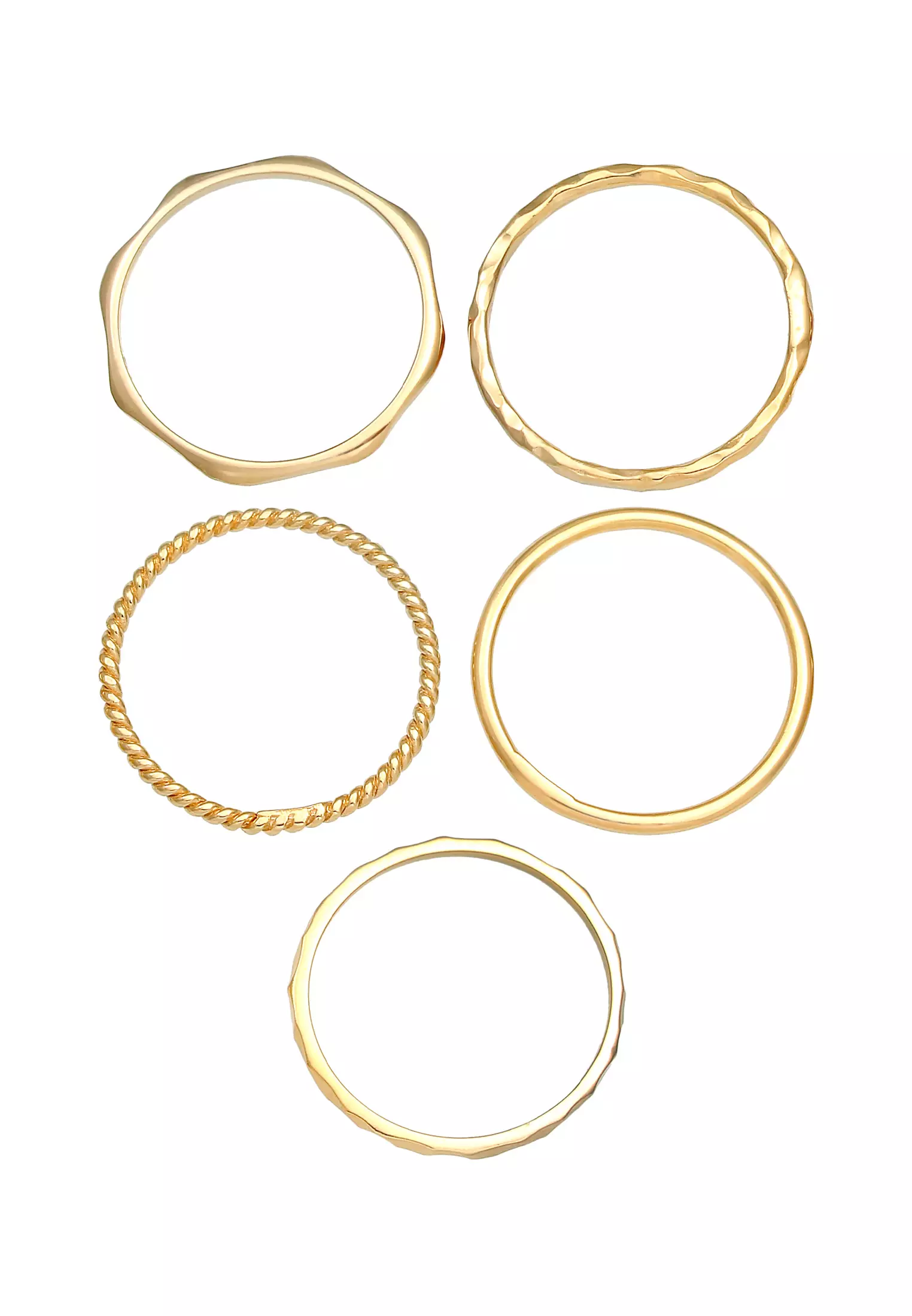Buy Elli Germany Ring Set Stacking Minimalist Trend Blogger Basic Gold ...