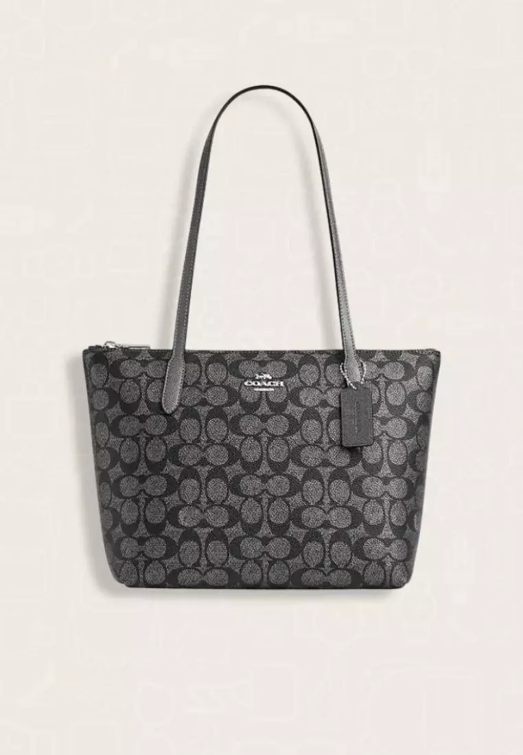 Jual Coach Coach Fiona Zip Tote Bag In Signature Canvas Gunmetal Multi Original 2025 Zalora