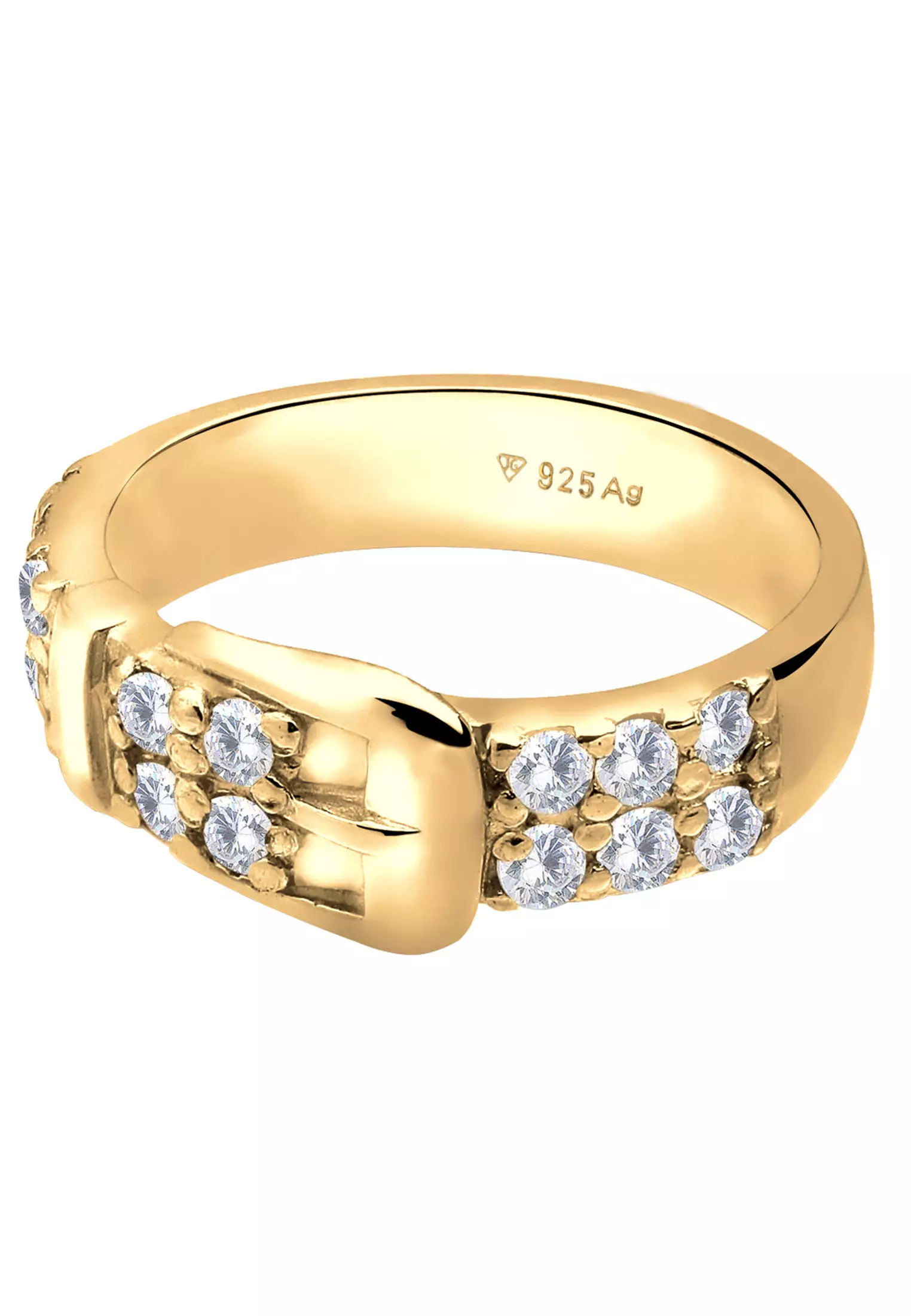 Buy ELLI GERMANY Crystal Belt Ring – Gold-Plated Silver 2026 Online ...