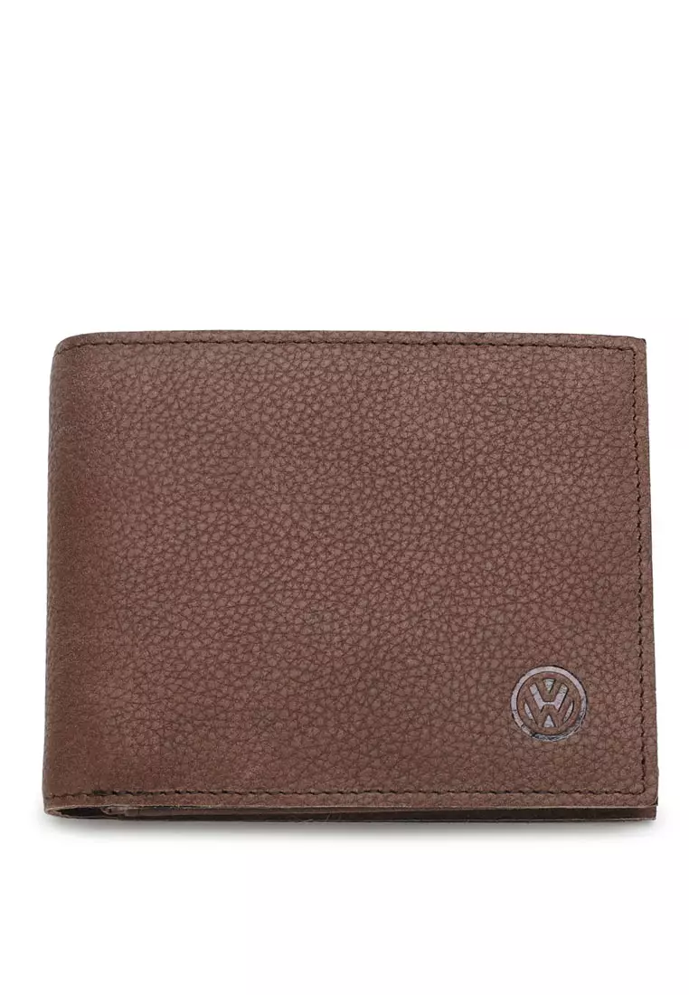 Buy Volkswagen Men's RFID Genuine Leather Bi Fold Center Flap Short ...