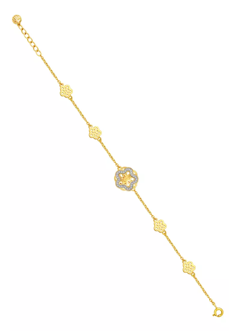 Buy TOMEI TOMEI Diamond Cut Collection Wealthy Flower Bracelet, Yellow ...