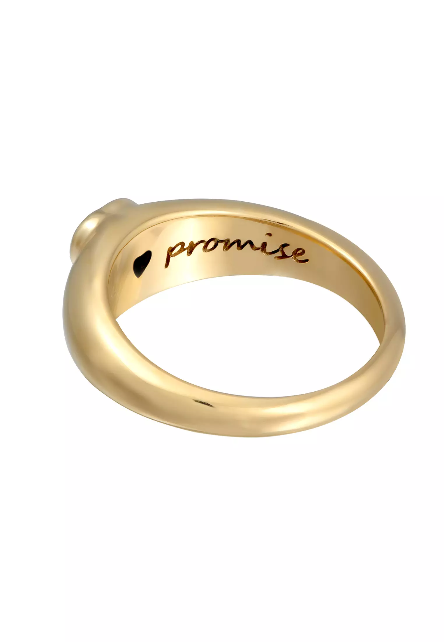 Buy ELLI GERMANY Ruby Red Zirconia Heart Signet Ring – Gold-Plated ...
