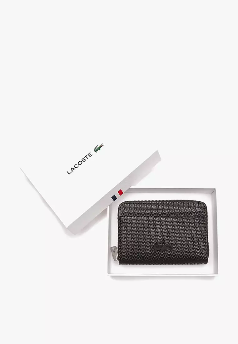 Buy Lacoste Unisex Chantaco Zippered Fine Leather Small Coin Pouch ...
