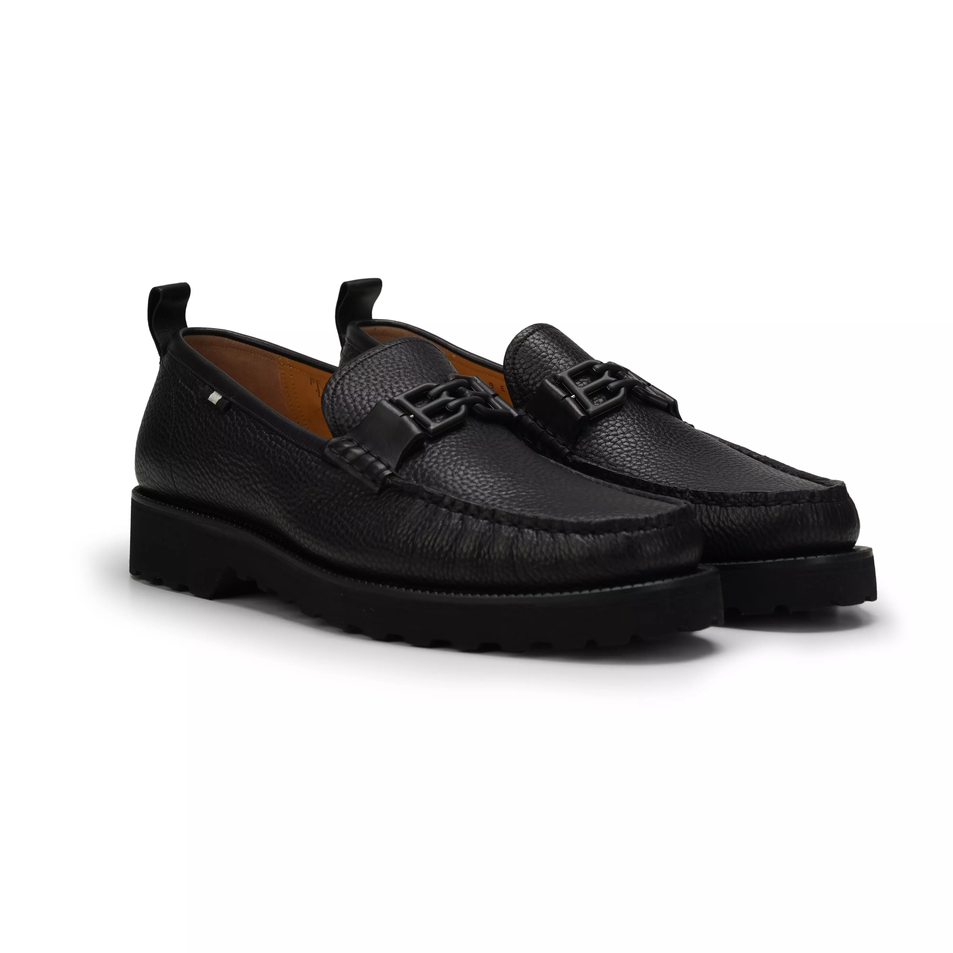 Jual BALLY Bally Nolam Grained Leather Moccasins - Black Original 2025 | ZALORA Indonesia