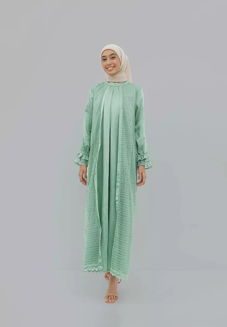 Jual Geela Geela X Aurelie Hermansyah - Alesha Two Set Dress Green (G ...