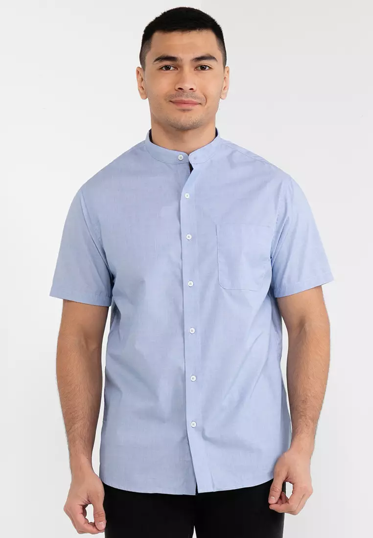 Buy Electro Denim Lab Mandarin Short Sleeve Shirt 2025 Online | ZALORA
