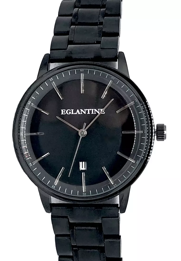 EGLANTINE Paname 40mm Unisex IP Black Alloy case Quartz Watch, black ...