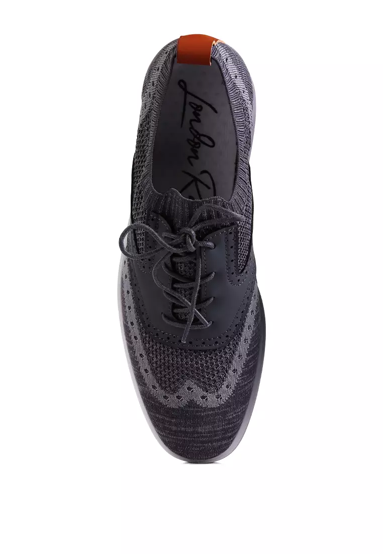 Jual London Rag Sepatu kets brogue rajut pria warna abu-abu Original ...