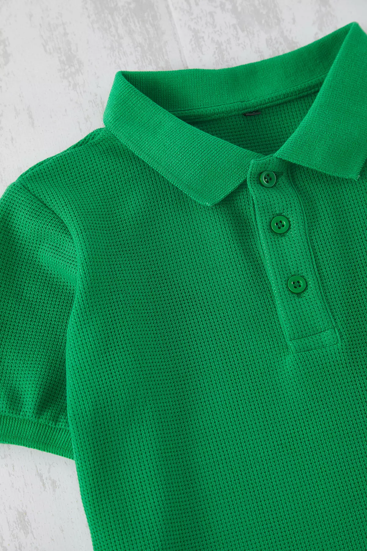 Jual Trendyol Green Boy's Basic Regular/Normal Fit Polo Neck Short ...