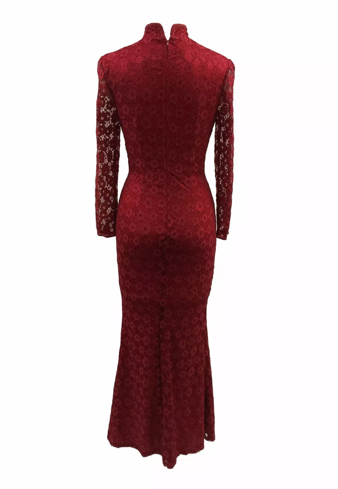 ANNE F CNY Collection - Adorable Floral Lace Chinese Neckline Mermaid ...