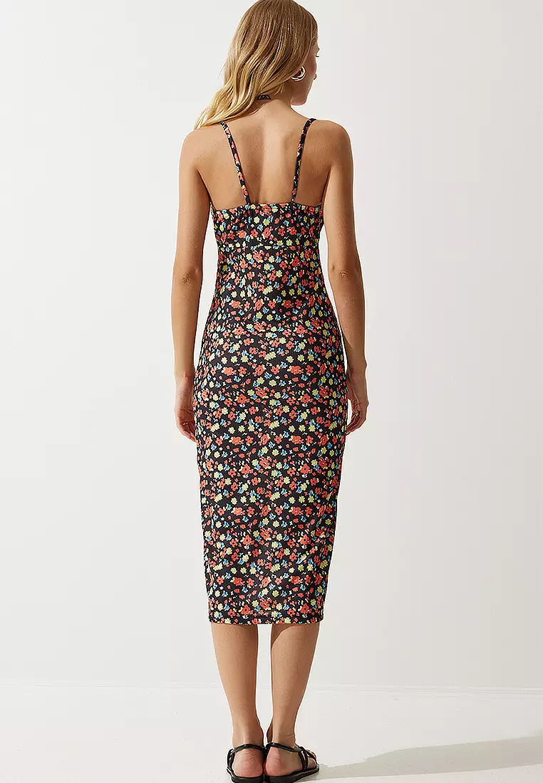 Buy Happiness Istanbul Pattern Slit Midi Dress 2025 Online | ZALORA ...