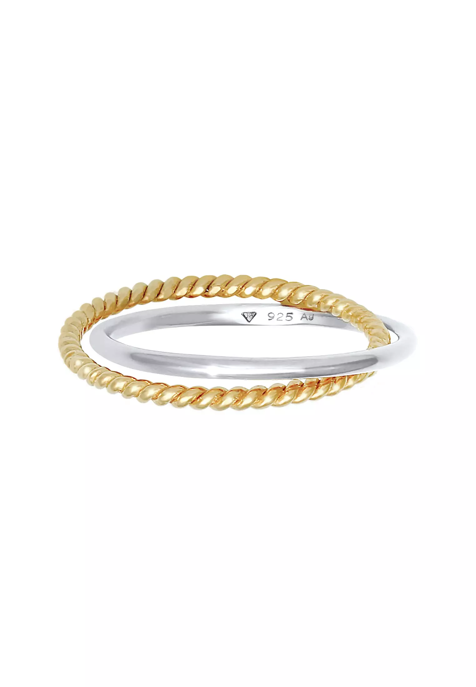 Buy ELLI GERMANY Bi-Color Twisted Band Ring – Gold-Plated Silver 2026 ...