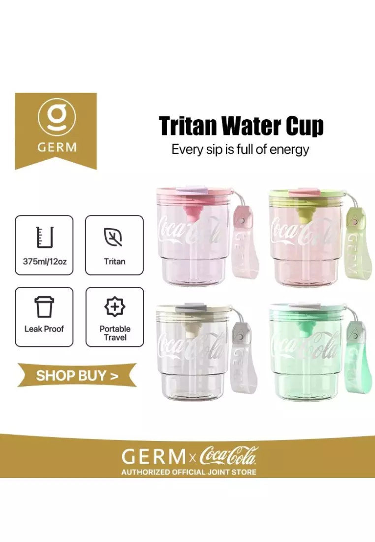 Buy Germ GERM Coca-Cola Tritan Water Cup 375ML Sippy Cup Leak-Proof Portable Woven Hand Carry ...