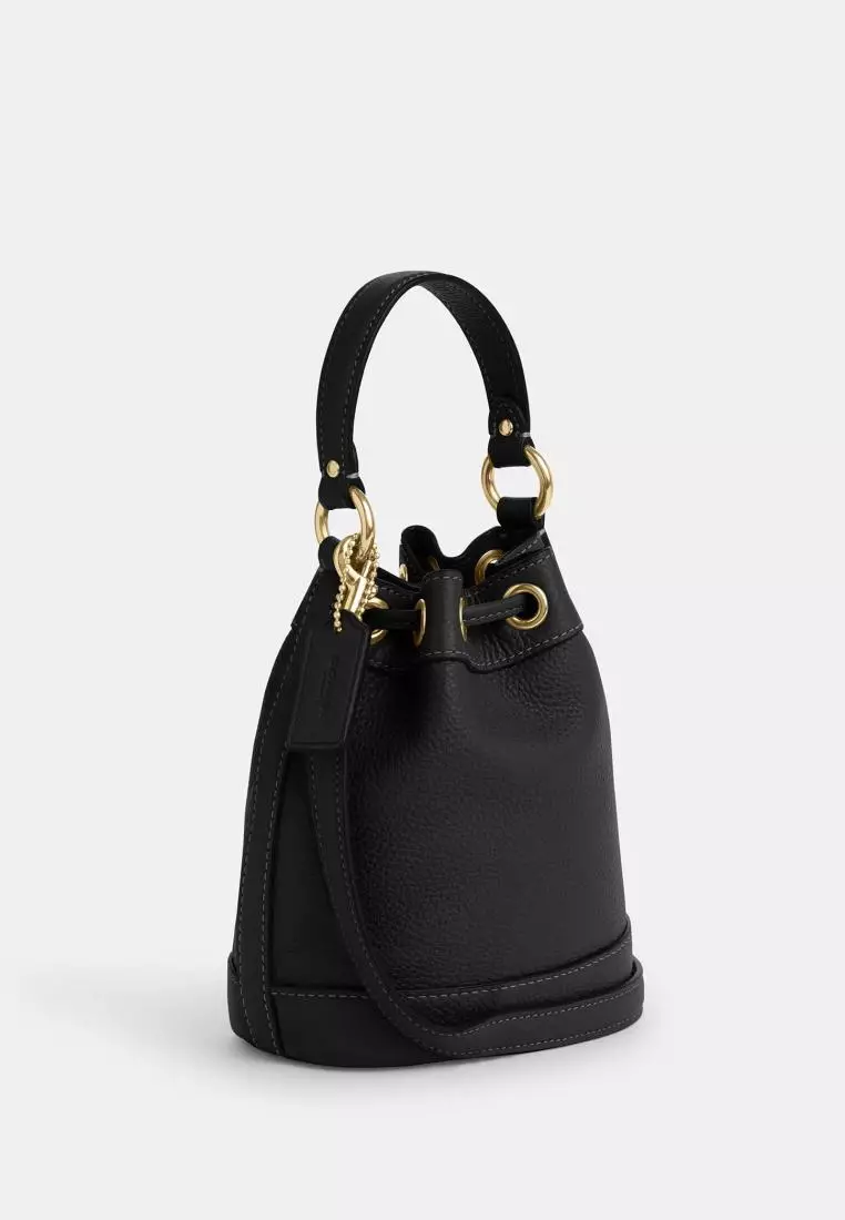 Jual Coach Coach Dempsey Drawstring Bucket Bag 15 Black Original 2025 ...