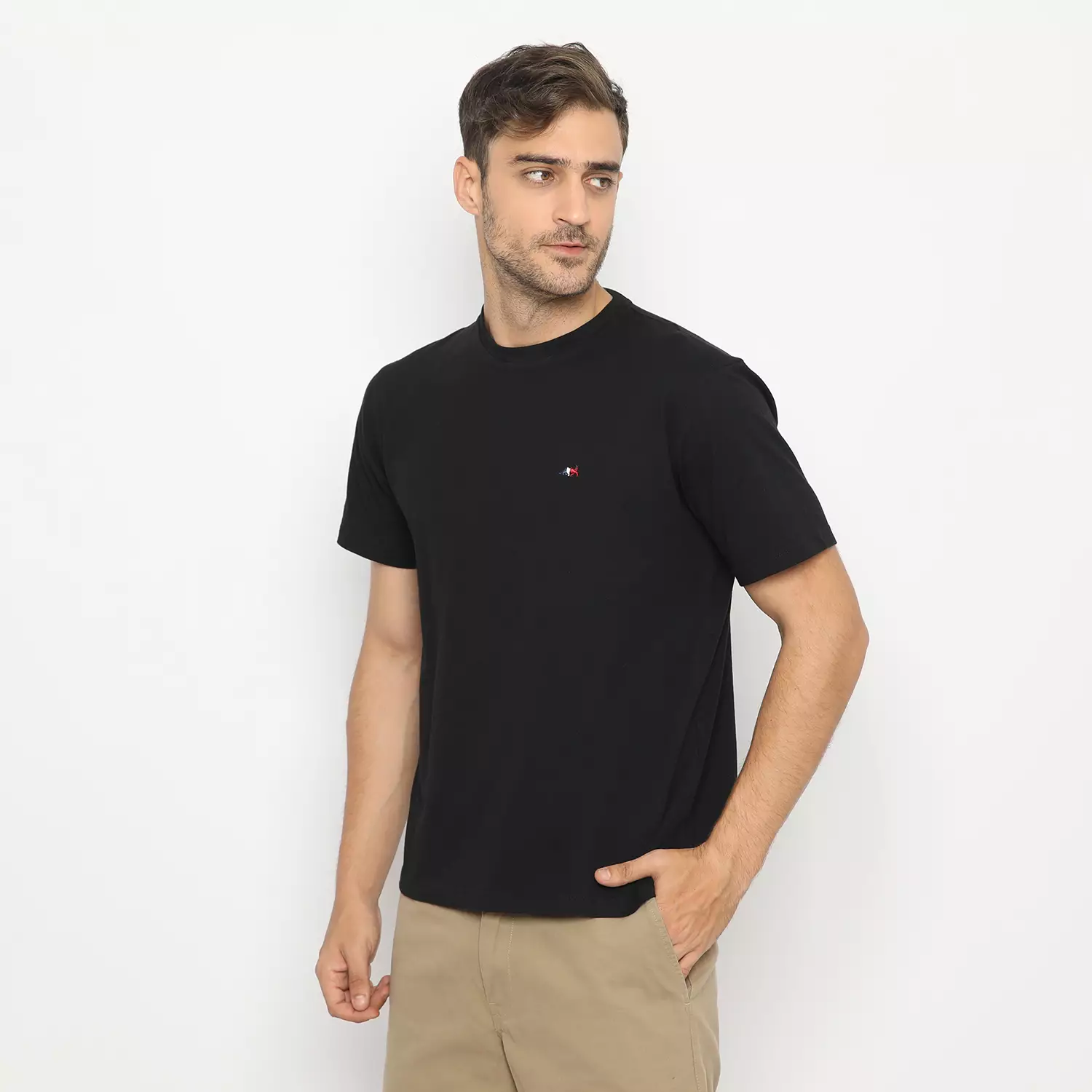Jual Ricardo RICARDO Kaos Lengan Pendek Katun Polos Warna Hitam 32202H ...