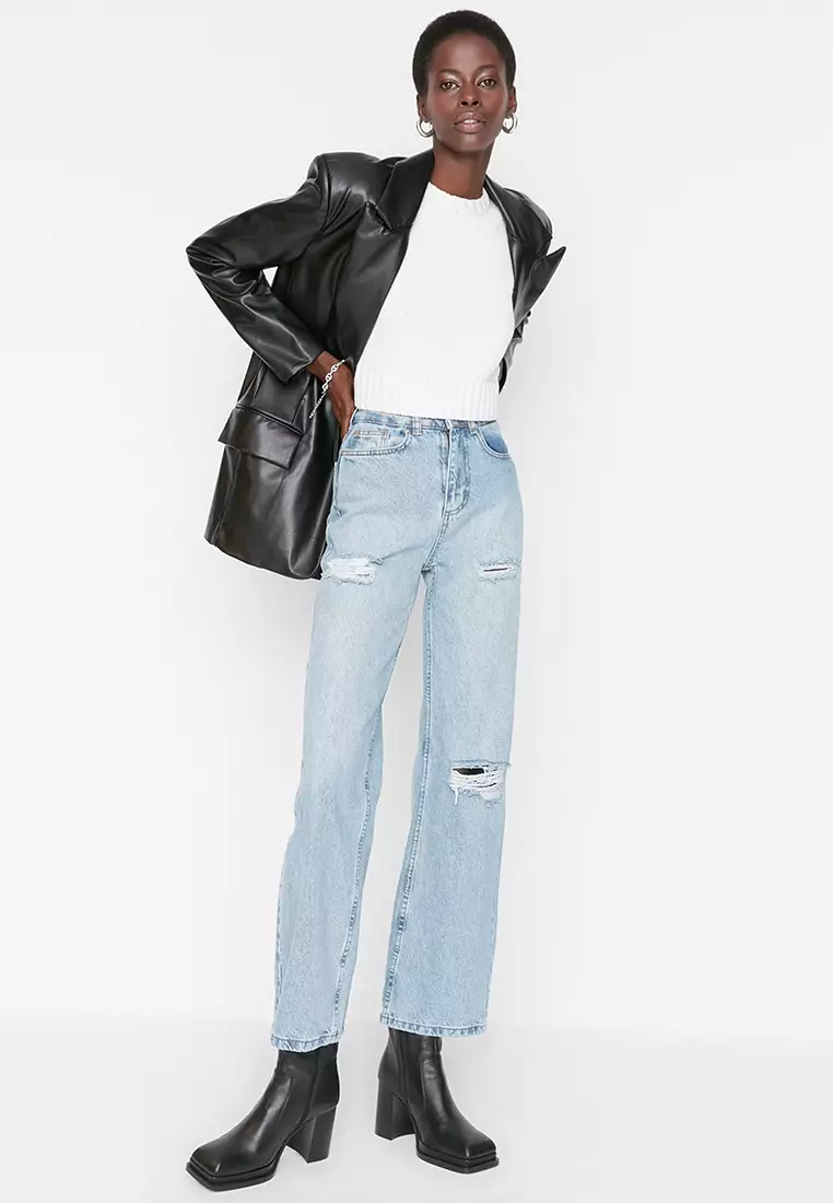 Buy Trendyol High Waist 90's Jeans 2025 Online | ZALORA