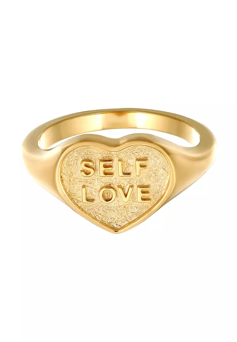 Buy ELLI GERMANY Self Love Heart Signet Ring – Gold-Plated Silver 2026 ...