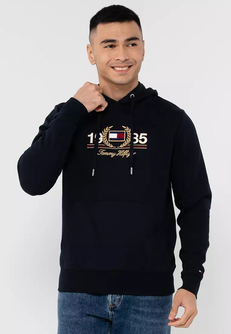 Tommy Hilfiger Chest Logo Embroidery Drawstring Hoodie 2024 | Buy Tommy ...
