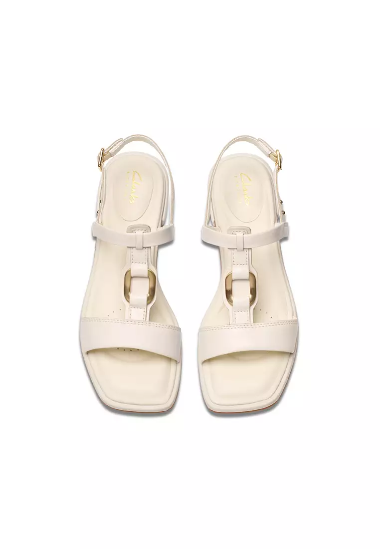 Buy Clarks Womens Ariany Sling Sandals - Cream Leather Online | ZALORA ...