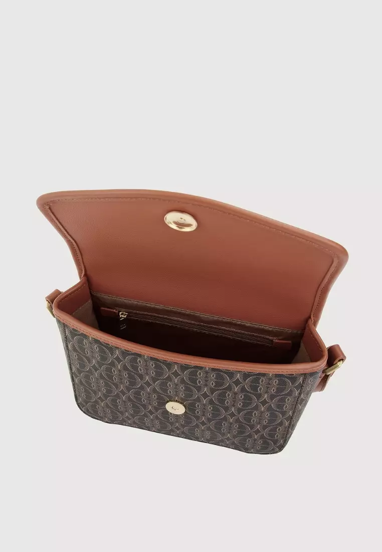 Jual BONIA Milania Monogram Crossbody Bag Brown Original 2025 | ZALORA ...
